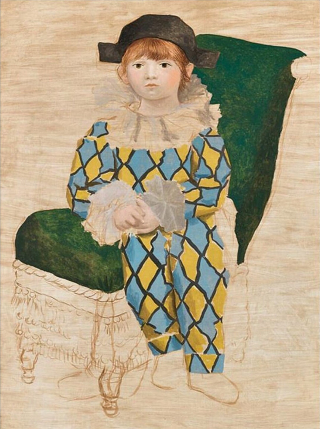 Portrait Harlequin Painting Oil Painting on Canvas / Abstract Figure ...