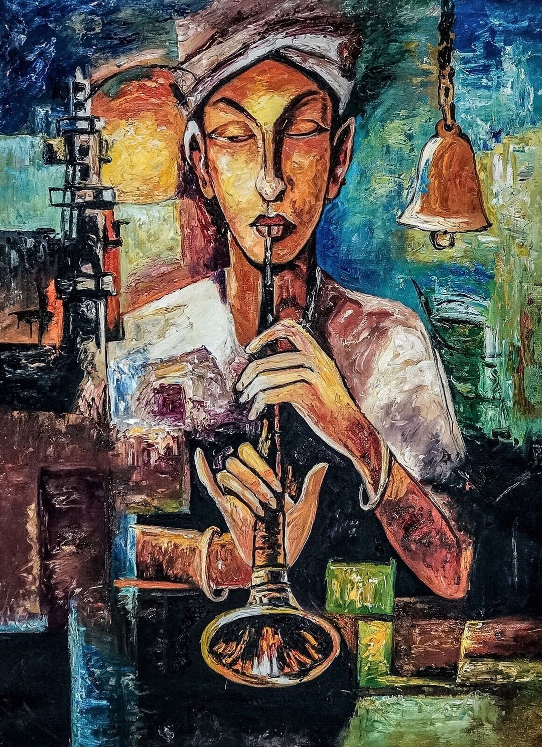 Abstract Portrait Man Oil Painting on Canvas / Abstract Figure - Etsy