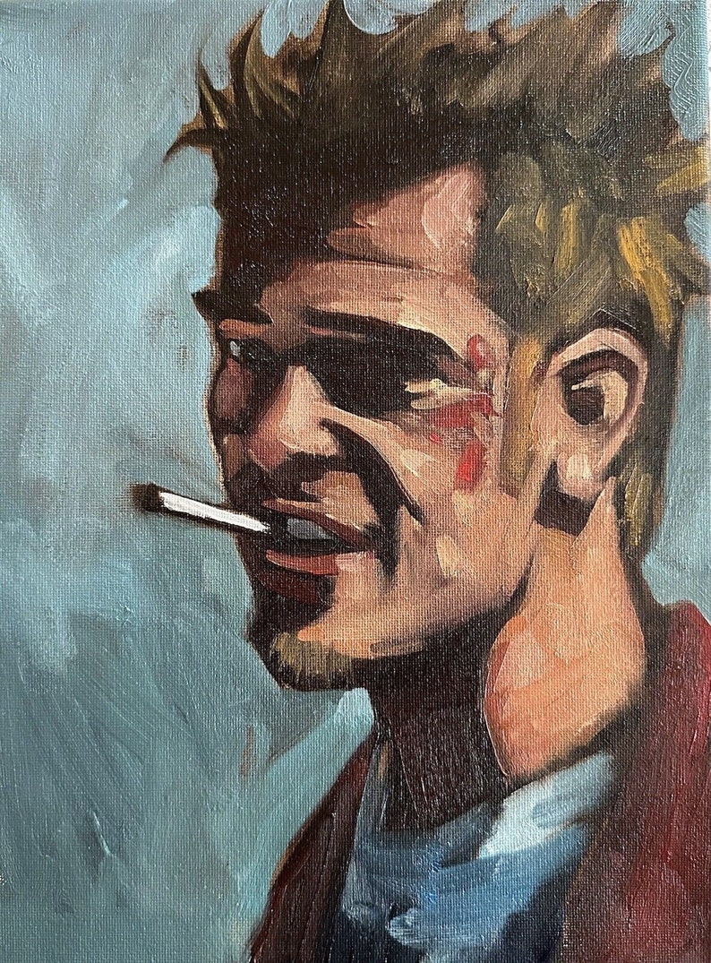 Portrait Man Painting Oil on Canvas / Original Impressionist Painting ...
