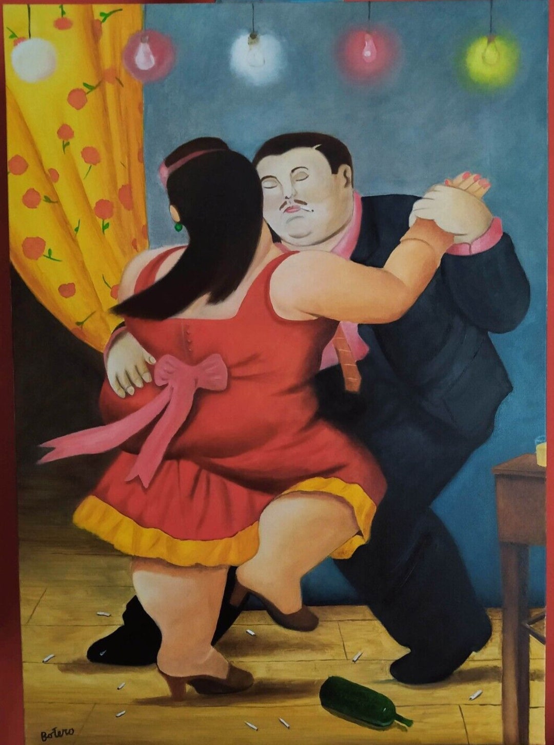 Portrait Tango Dancer After Botero Oil Painting on Canvas / - Etsy