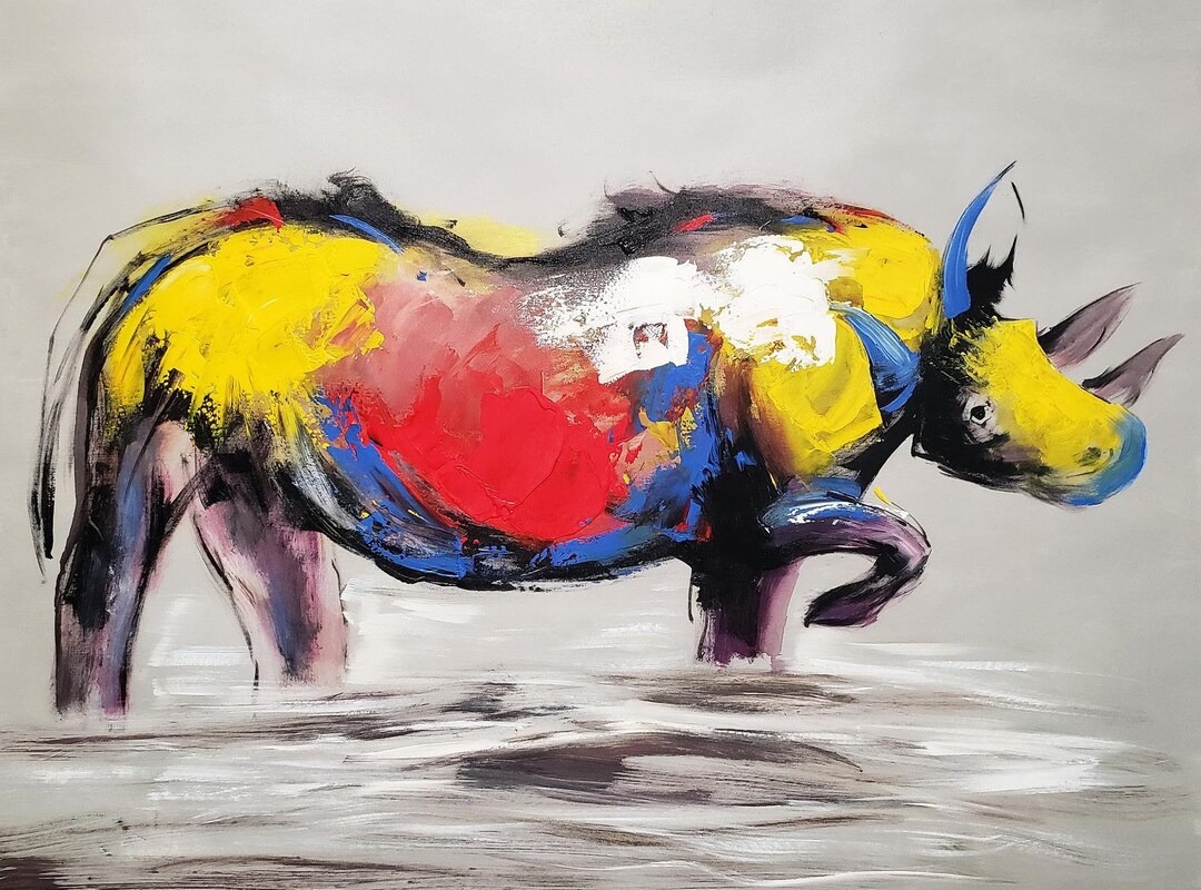 Abstract Animal Oil Painting on Canvas - Etsy