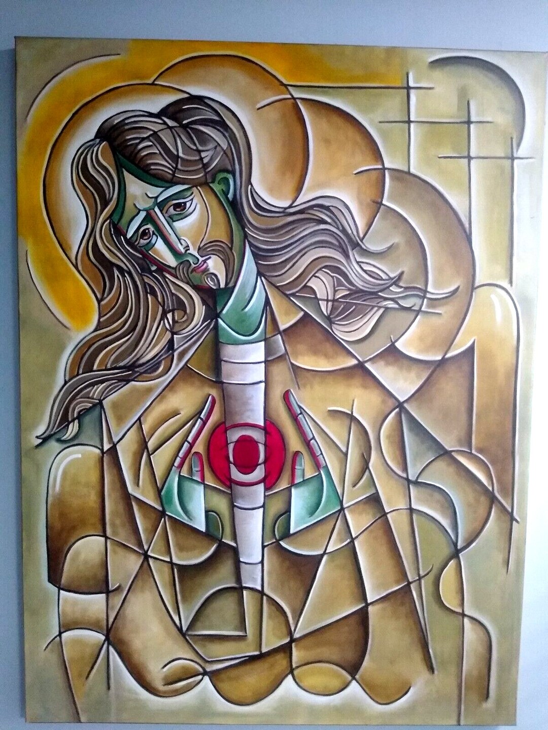 Abstract Portrait Jesus Christ Oil Painting on Canvas Signed / - Etsy