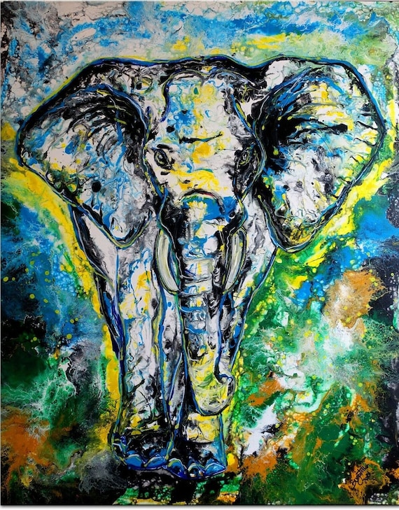 Elefant Acrylbild
