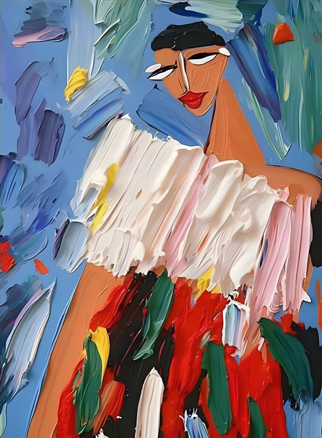 Portrait Woman Painting Oil Painting on Canvas Signed / Female Painting ...