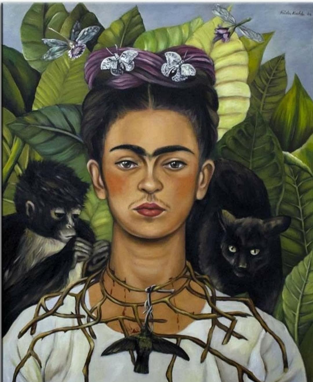 Portrait of Woman Frida Kahlo Painting Oil Painting on Canvas Signed ...