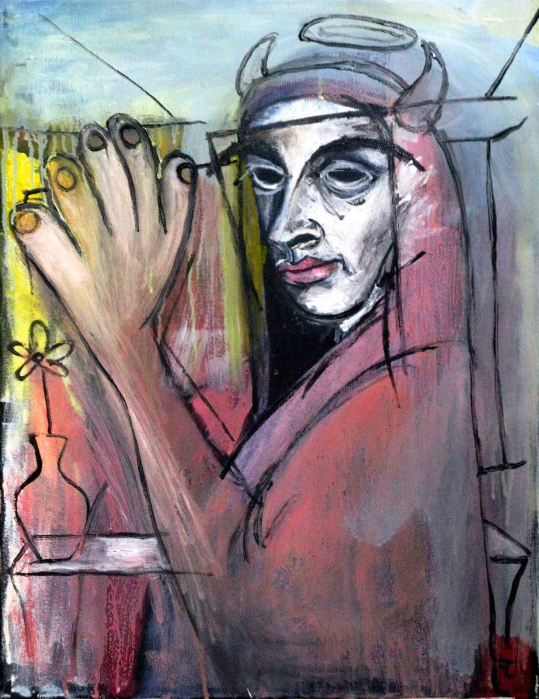 Abstract Portrait Woman Painting Painting Oil on Canvas / Abstract ...