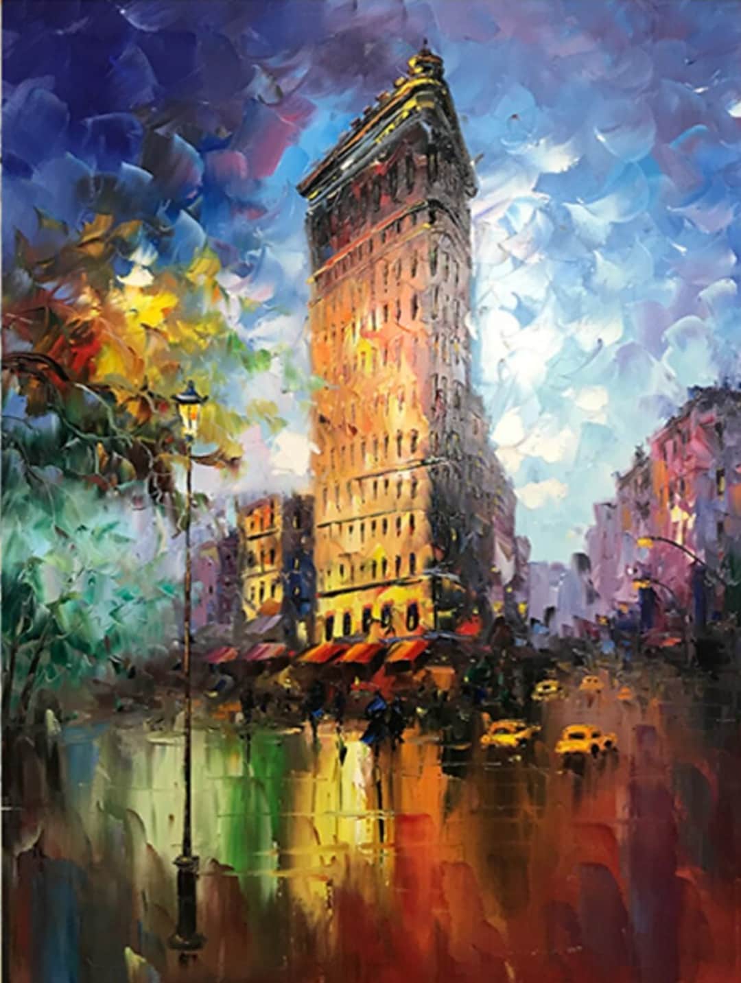 Landscape New York Painting Oil Painting on Canvas Signed / Cityscape ...