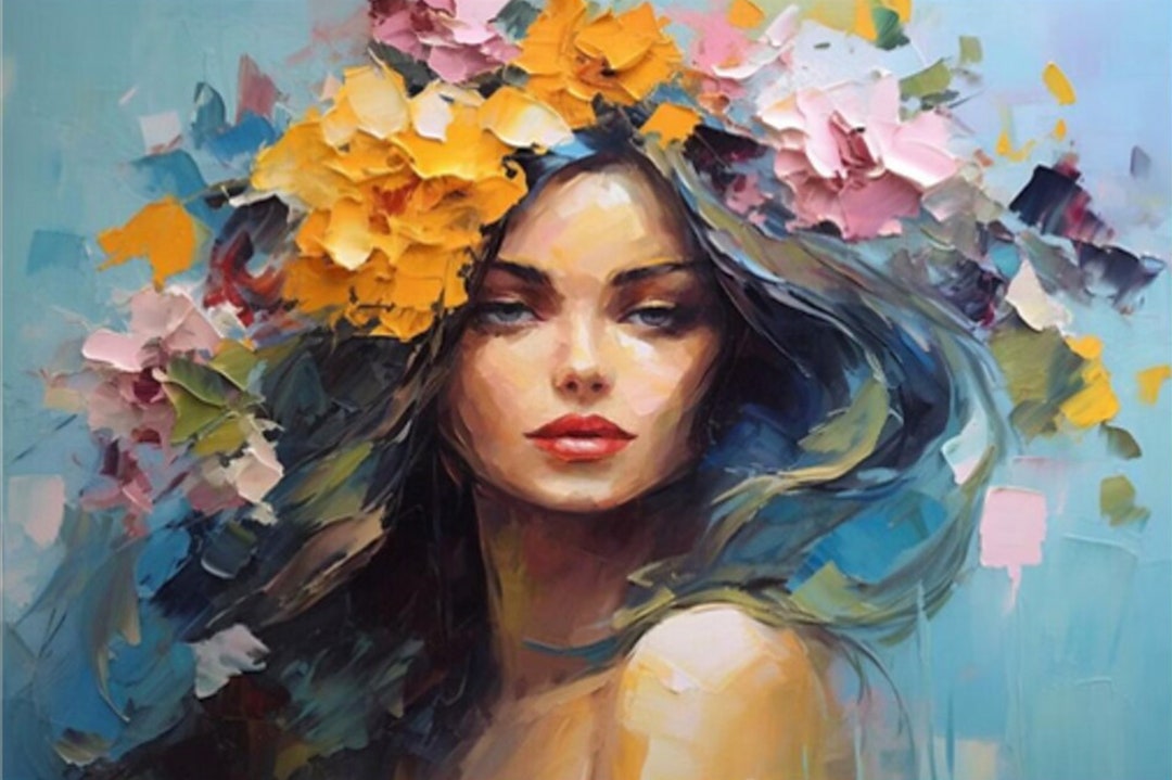 Portrait Woman Painting Oil Painting on Canvas / Figure Woman Oil ...