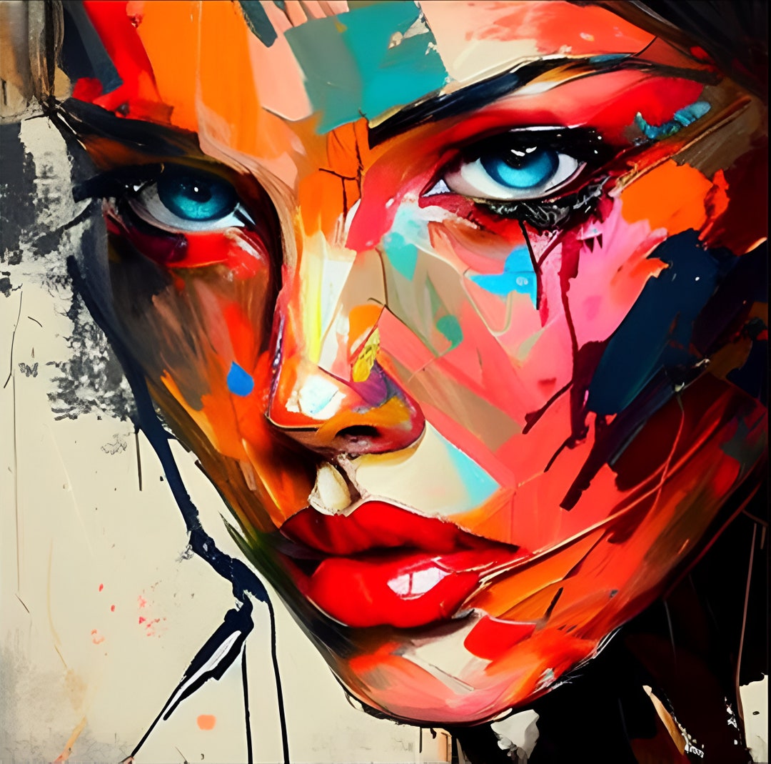 Portrait Woman Painting Oil Painting on Canvas Signed / Female Painting ...