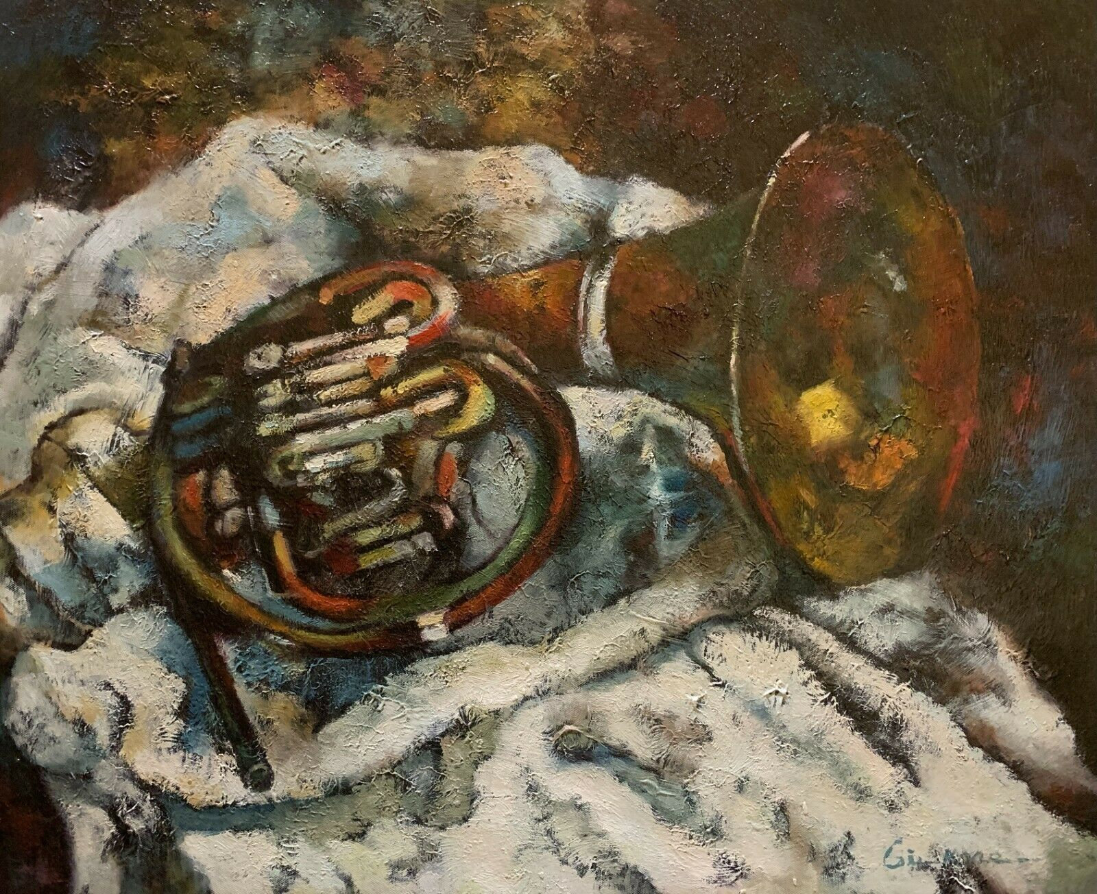 Still Life Abstract Instrument Painting Oil Painting on Canvas / Still ...