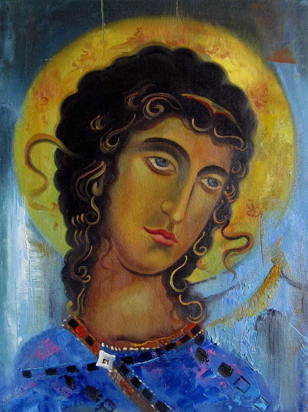 Religious Portrait Painting Painting Oil on Canvas Signed / Religious ...