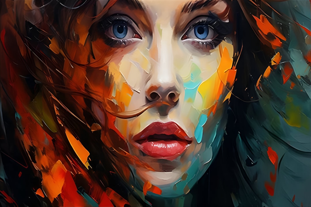 Portrait Woman Painting Oil Painting on Canvas Signed / Female Painting ...