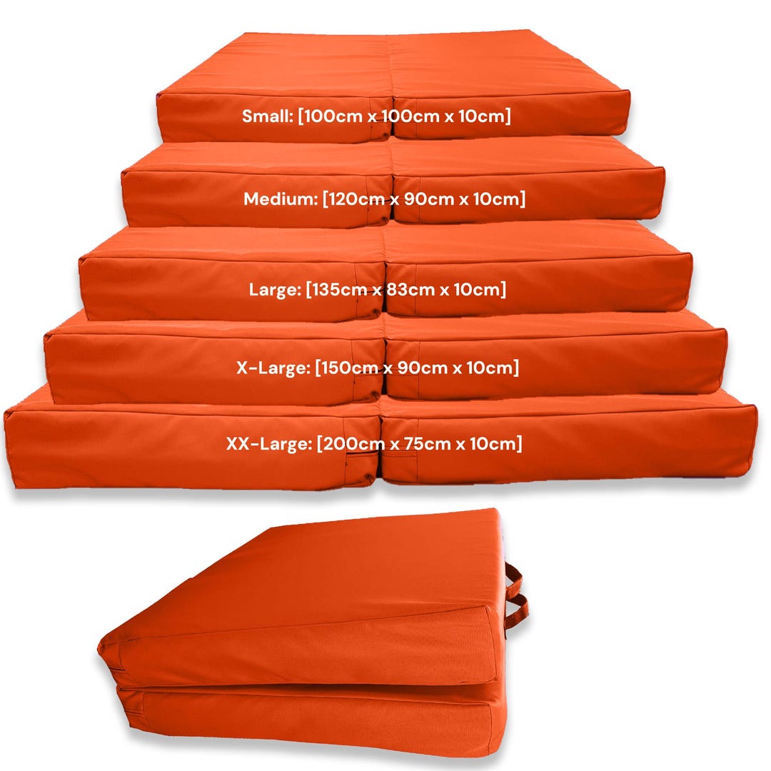 Bi Fold Crash Mat, Orangetwo Fold Gym Mat for Landing, Tumbling, Yoga ...