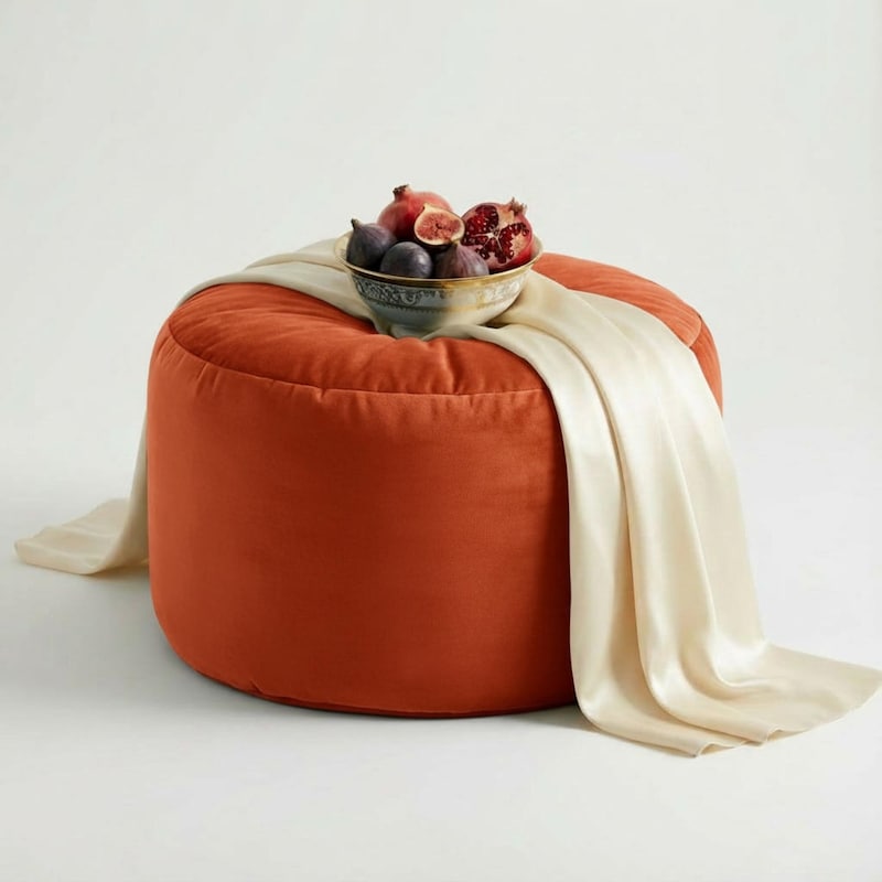 Pouf Stool Rust - Etsy UK