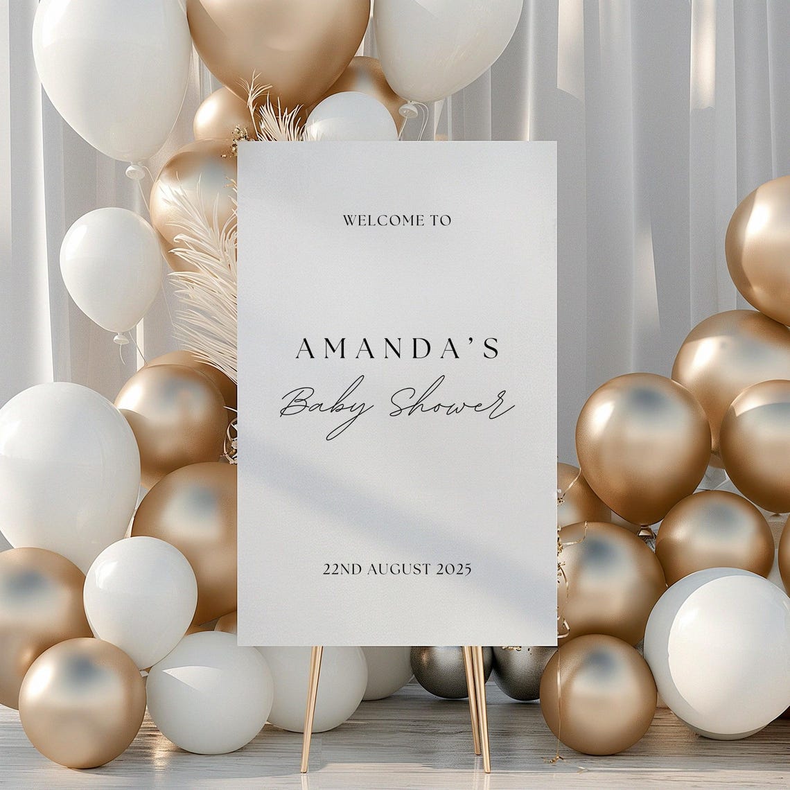Chic Baby Shower Welcome Sign | Custom Baby Shower Sign | Personalised ...