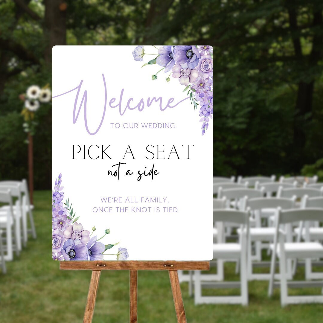 Custom Pick A Seat, Not A Side Sign Custom Wedding Welcome Board Custom ...