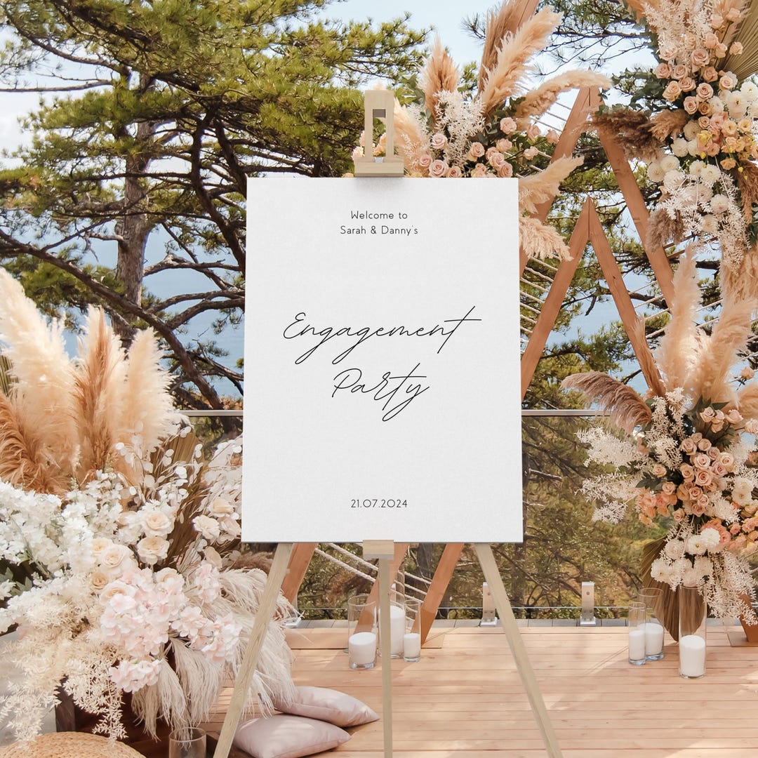 Dreamy Engagement Party Sign | Custom Engagement Party Board ...