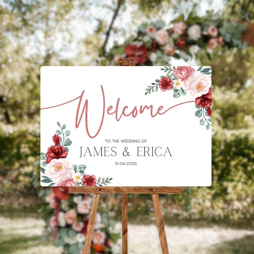 Custom Wedding Welcome Sign Custom Wedding Welcome Board Custom Wedding ...