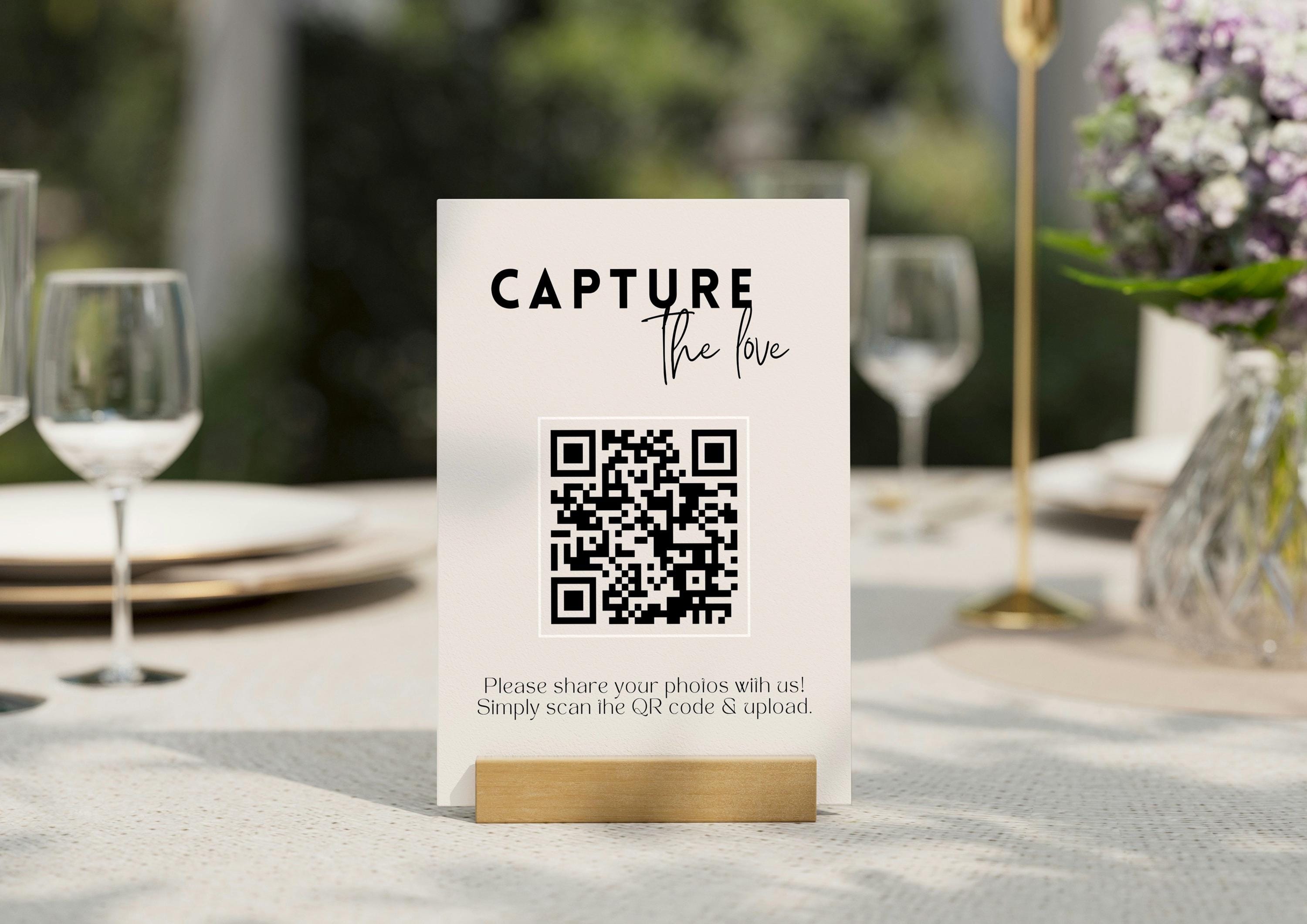 Modern Photo Sharing QR Code Sign Capture the Love Wedding QR Code Sign ...