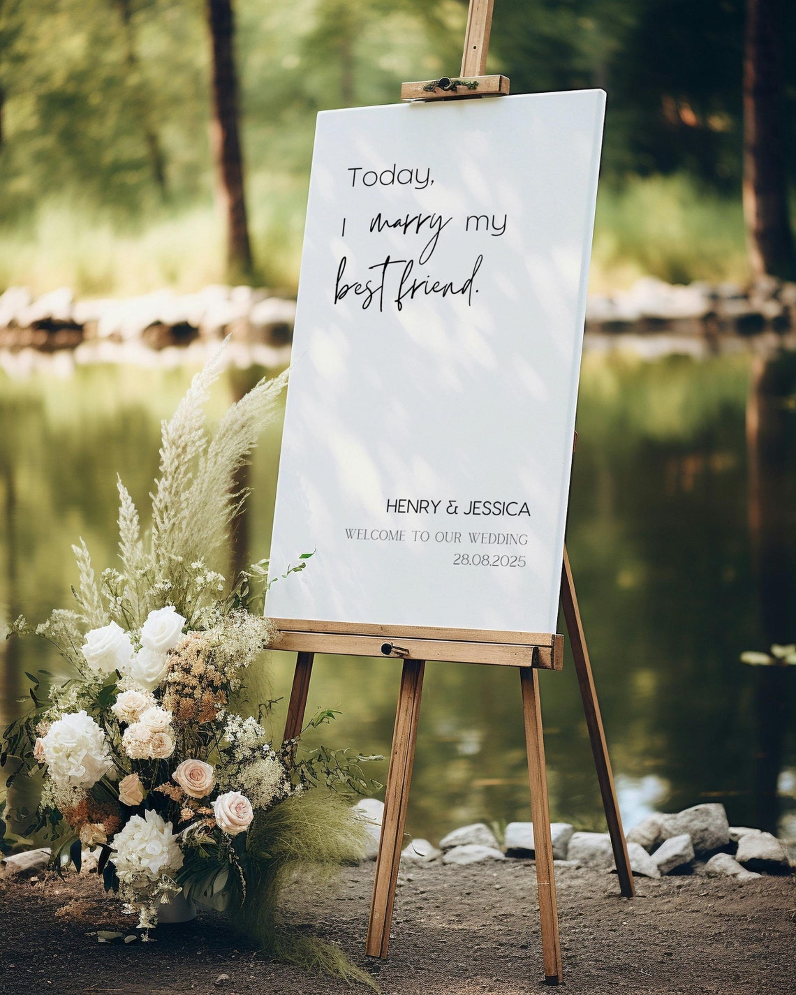 Today, I Marry My Best Friend Welcome Sign | Custom Wedding Welcome ...