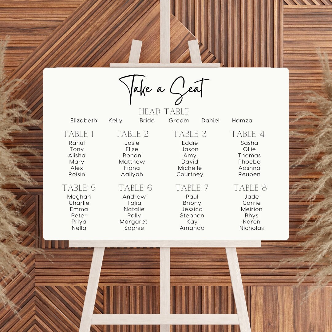 Custom Wedding Seating Plan Sign | Custom Seating Chart Board | Custom ...