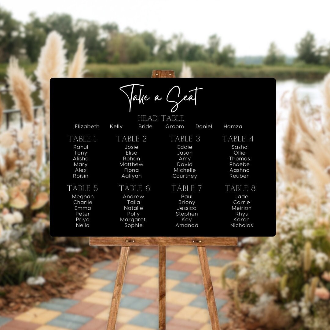 Custom Wedding Seating Plan Sign Custom Seating Chart Board Custom ...