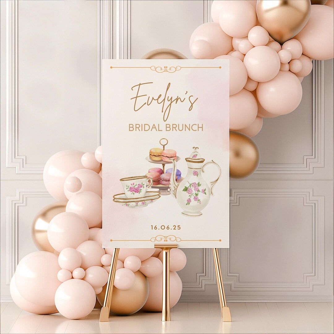 Custom Bridal Shower Welcome Sign | Bridal Brunch Pink Royal Themed ...