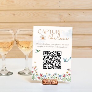 Wild Flowers Photo Sharing QR Code Sign | Fairytale Capture the Love ...