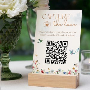 Wild Flowers Photo Sharing QR Code Sign | Fairytale Capture the Love ...