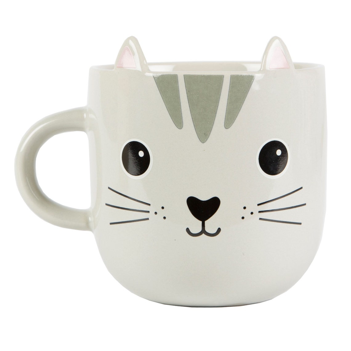 Tasse De Chat Gris Tasse Mignonne De Chat De Chat Kawaii Etsy