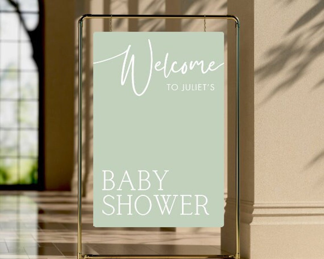 Custom Name Baby Shower Sign Personalised Baby Shower Board Custom Baby ...