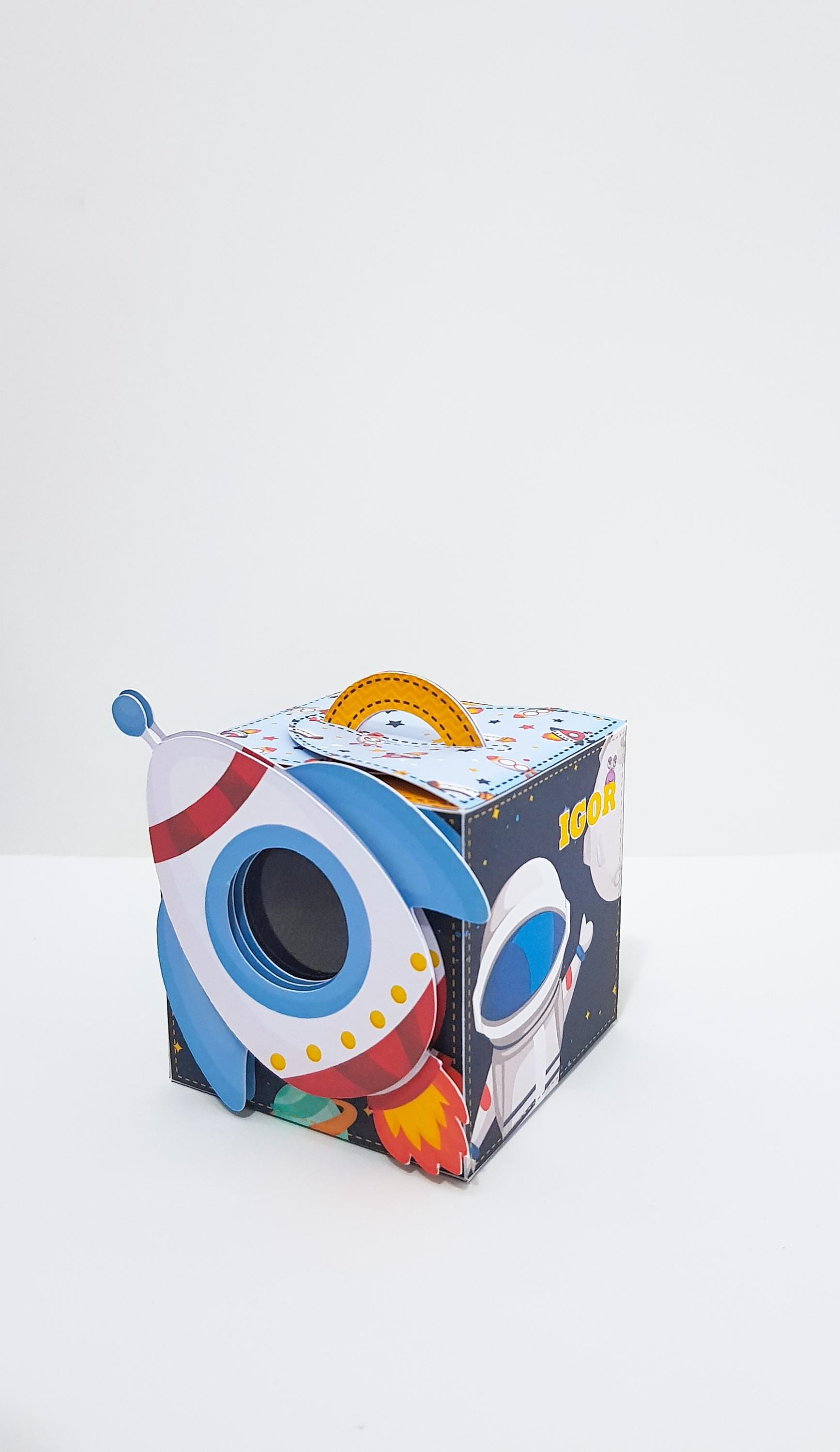 Space Ship Gift Box 3D Party Favor Box Template Design Space Silhouette ...