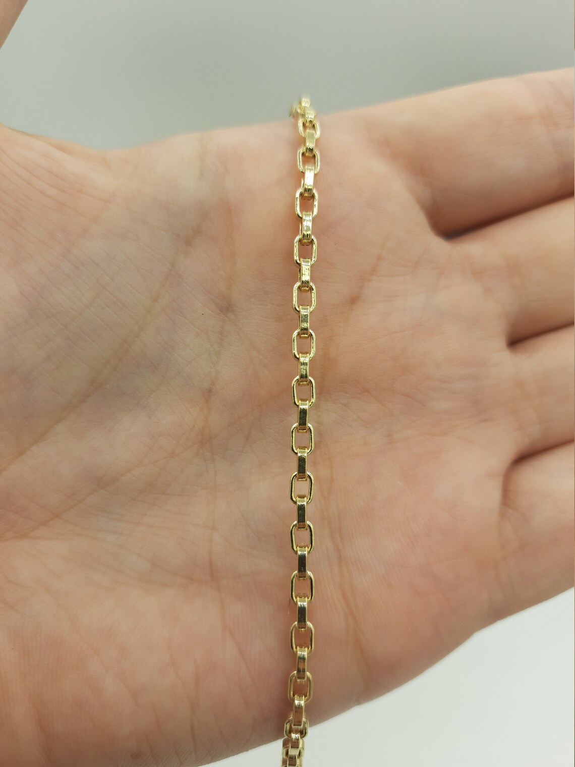 14K Solid Yellow Gold Box Chain Necklace,real Gold Chain, Box Link ...