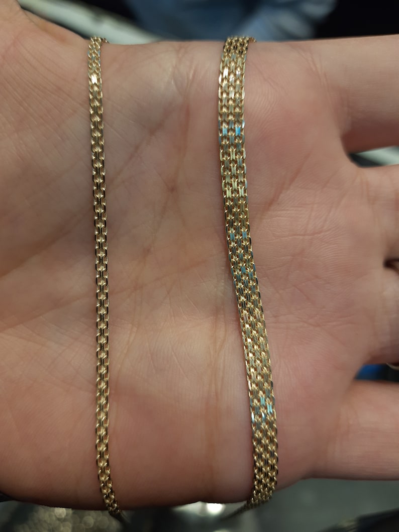 14K Real Solid Gold Bismarck Chain Bracelet Bismark Bracelet - Etsy