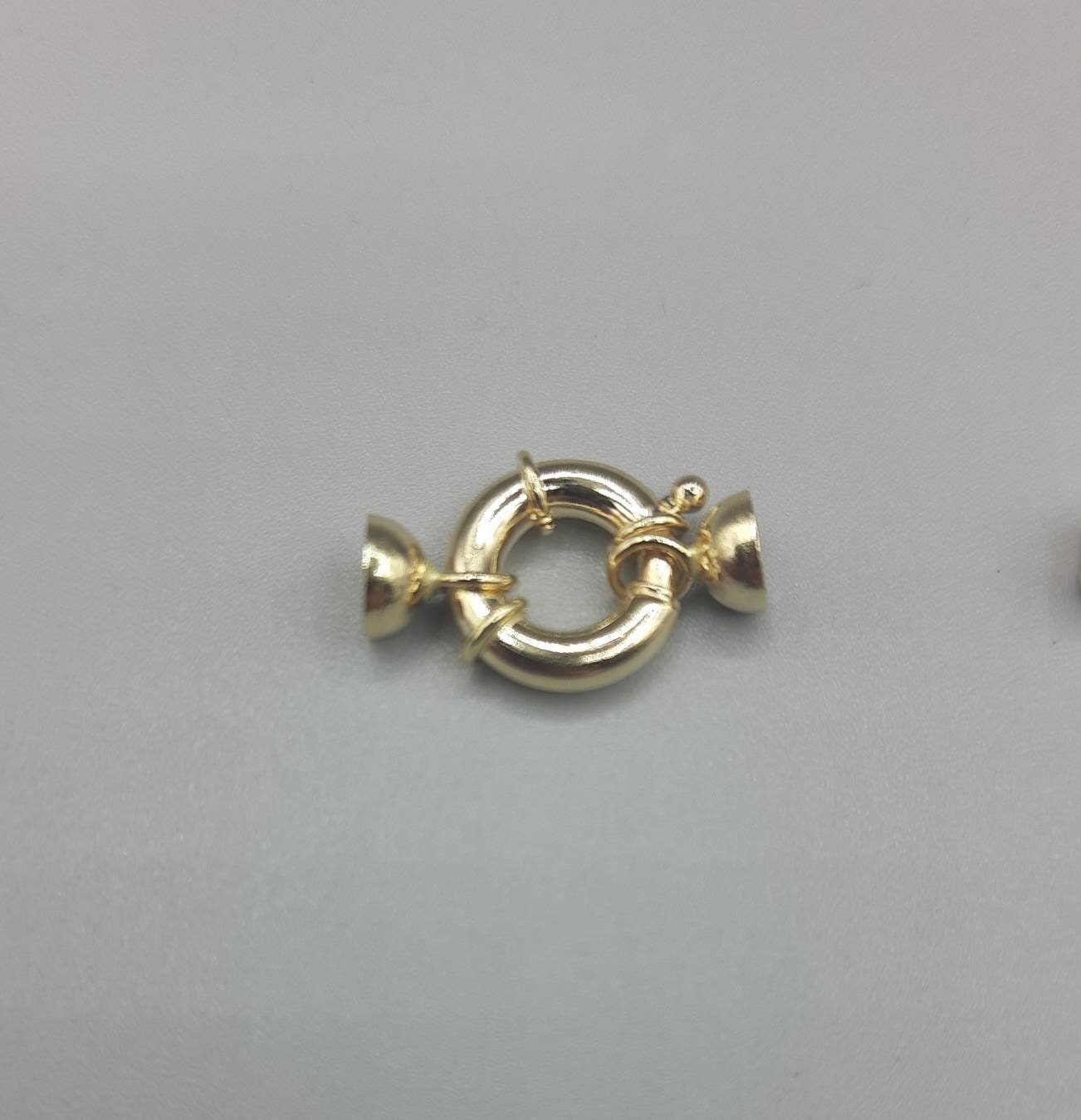 14k Solid Gold Spring Lock, Designer Italy Spring Bolt Ring, 14k Gold ...