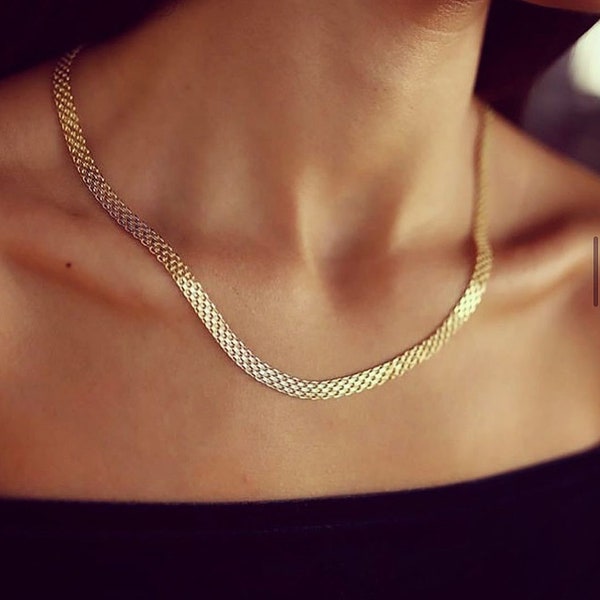 Bismarck Solid Gold Necklace - Etsy