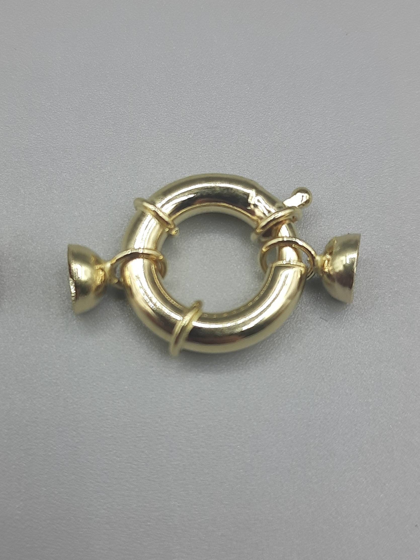 14k Solid Gold Spring Lock, Designer Italy Spring Bolt Ring, 14k Gold ...
