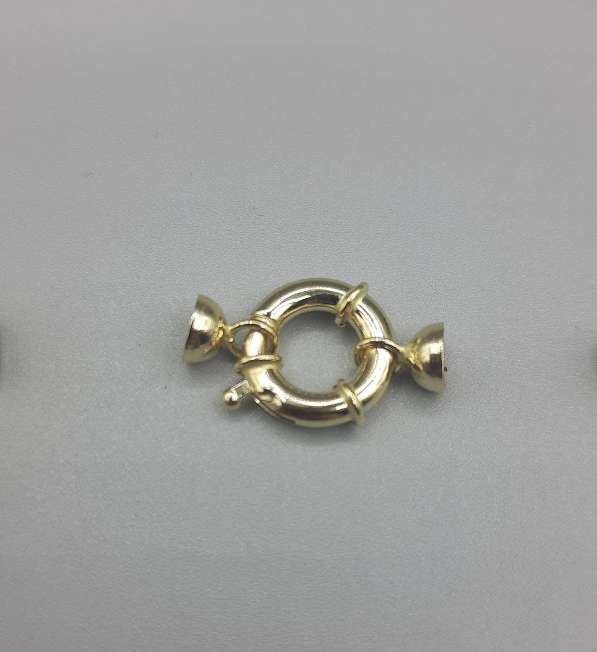 14k Solid Gold Spring Lock, Designer Italy Spring Bolt Ring, 14k Gold ...