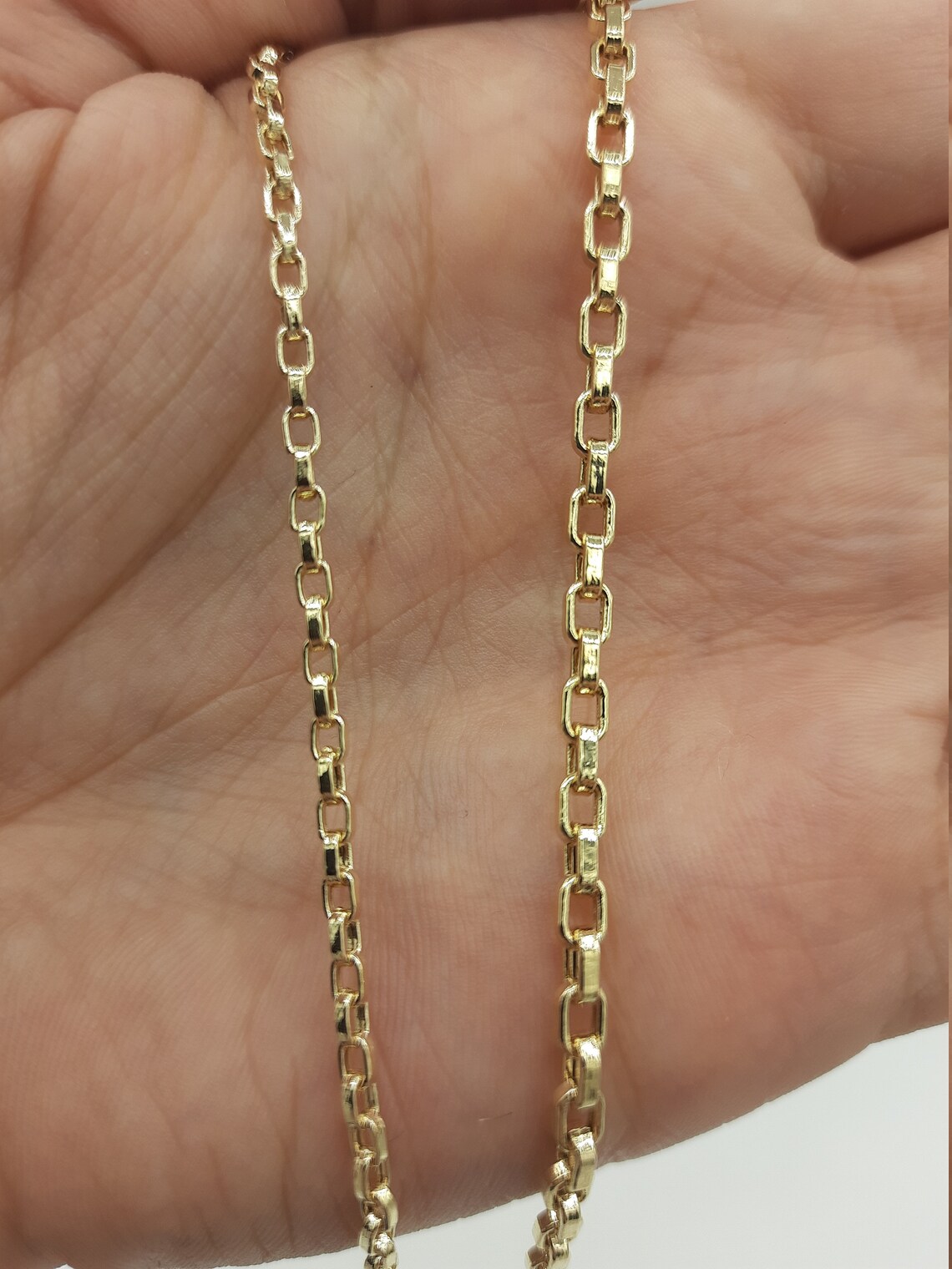 14K Solid Yellow Gold Box Chain Necklace,real Gold Chain, Box Link ...