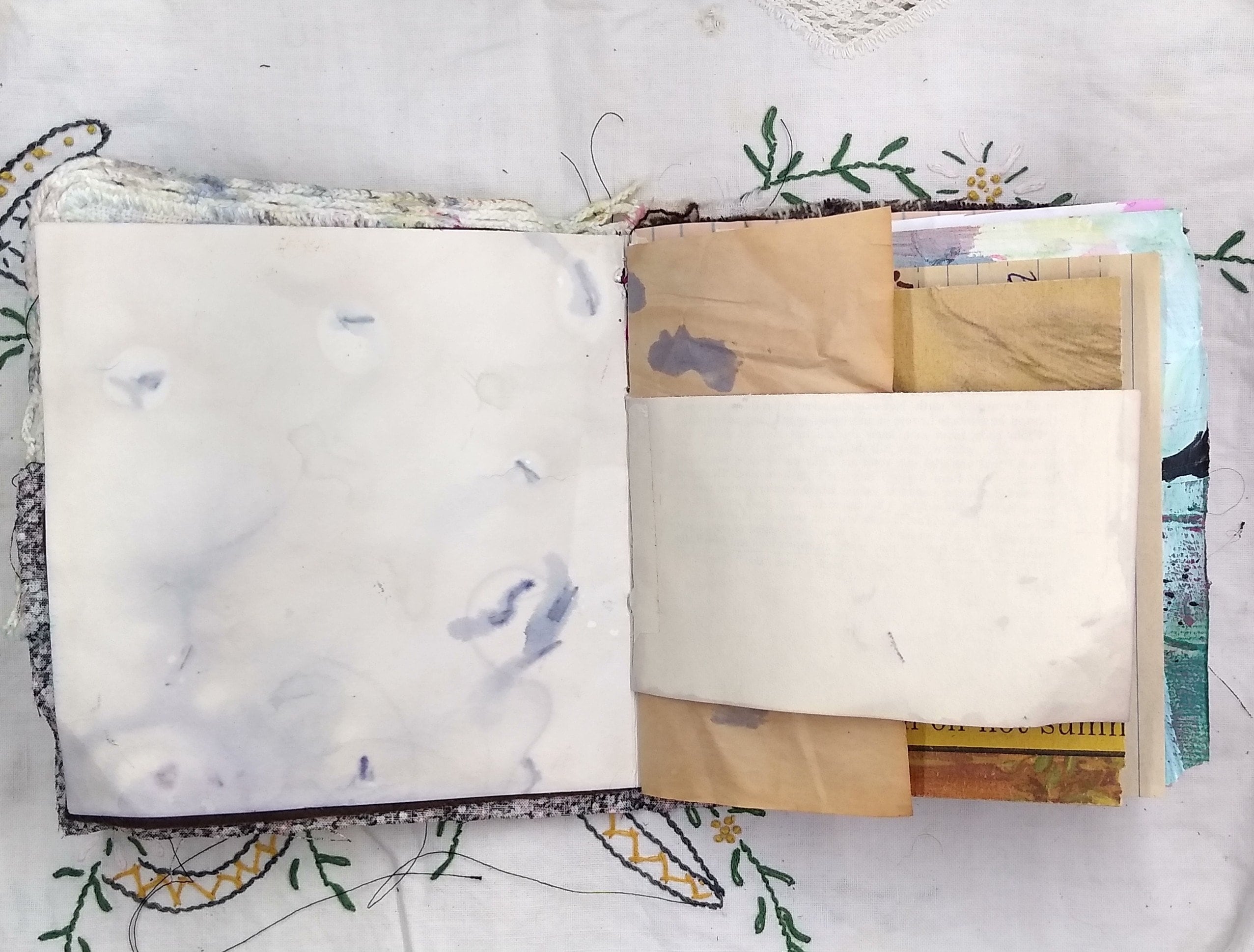 Handmade Fabric Cover Junk Journal With Vintage Pages Art Journal - Etsy