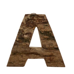 Rustic Bark Wooden Tree Trunk 8cm Letters Alphabet A-Z, &, Star and ...