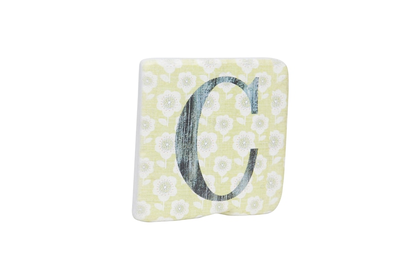 Resin Ceramic Letter Alphabet Pattern Tile Coaster Personalise Coasters ...