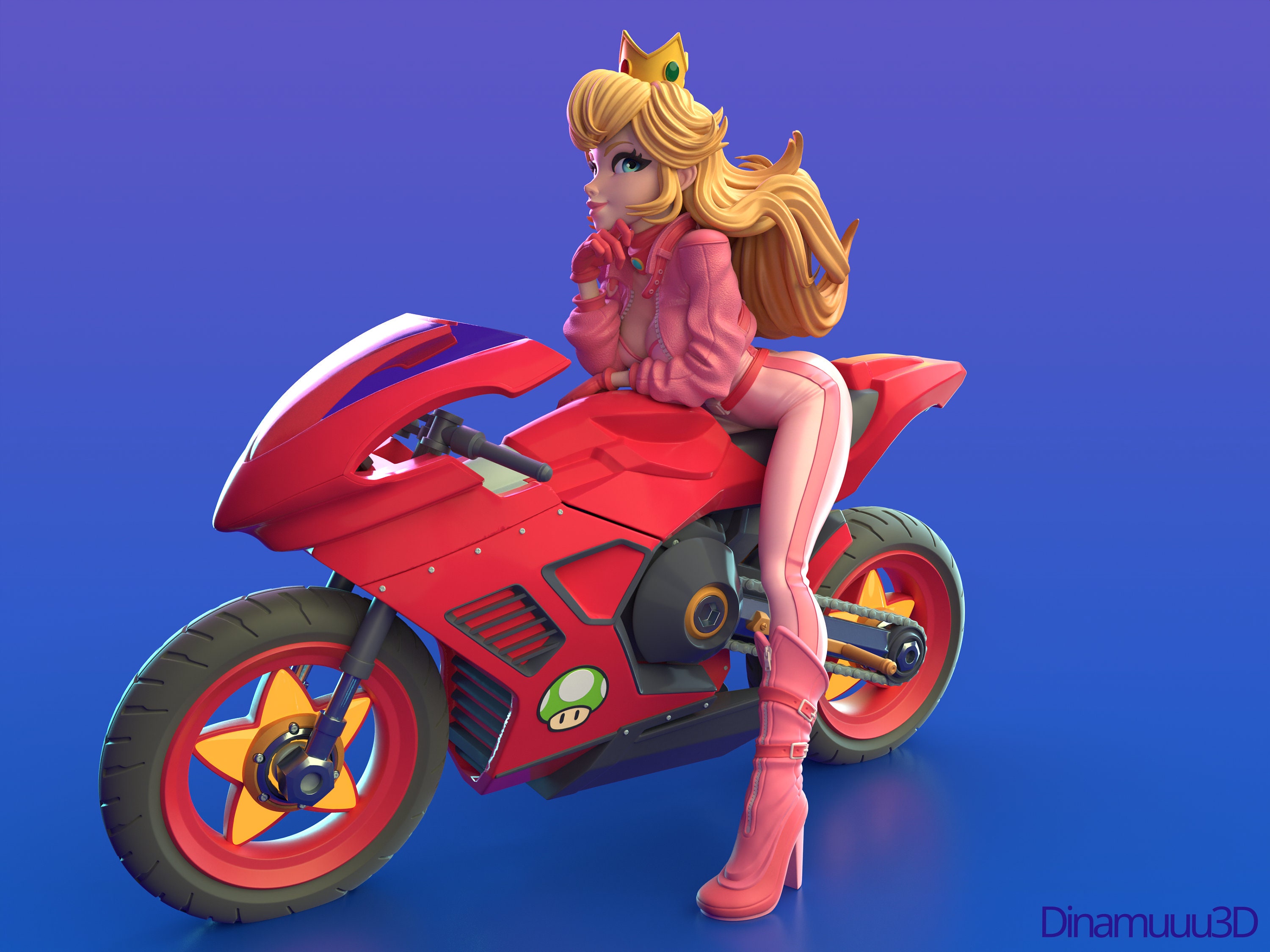 Princess Peach Motorcycle Outfit