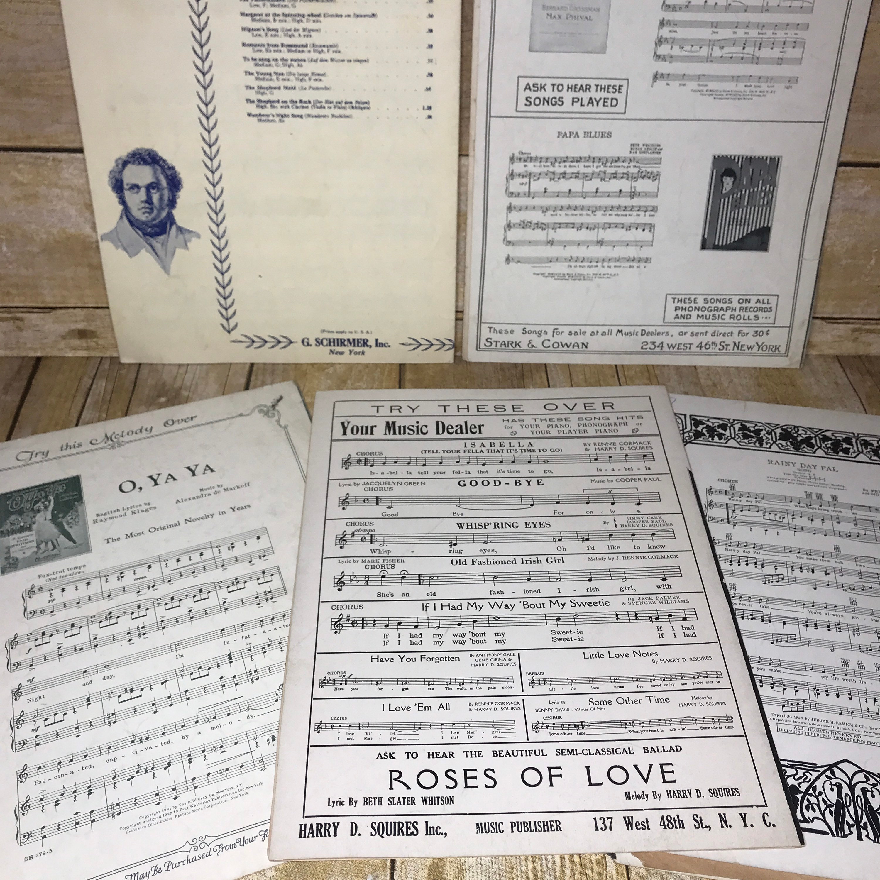 Vintage 1920s Sheet Music, Vintage Piano Music Sheets, 1920s Piano ...