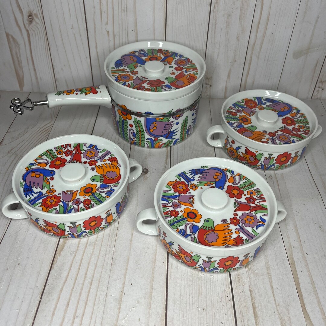 Vintage Royal Crown Porcelain Ovenware Paradise Set Saucepan With Lid ...