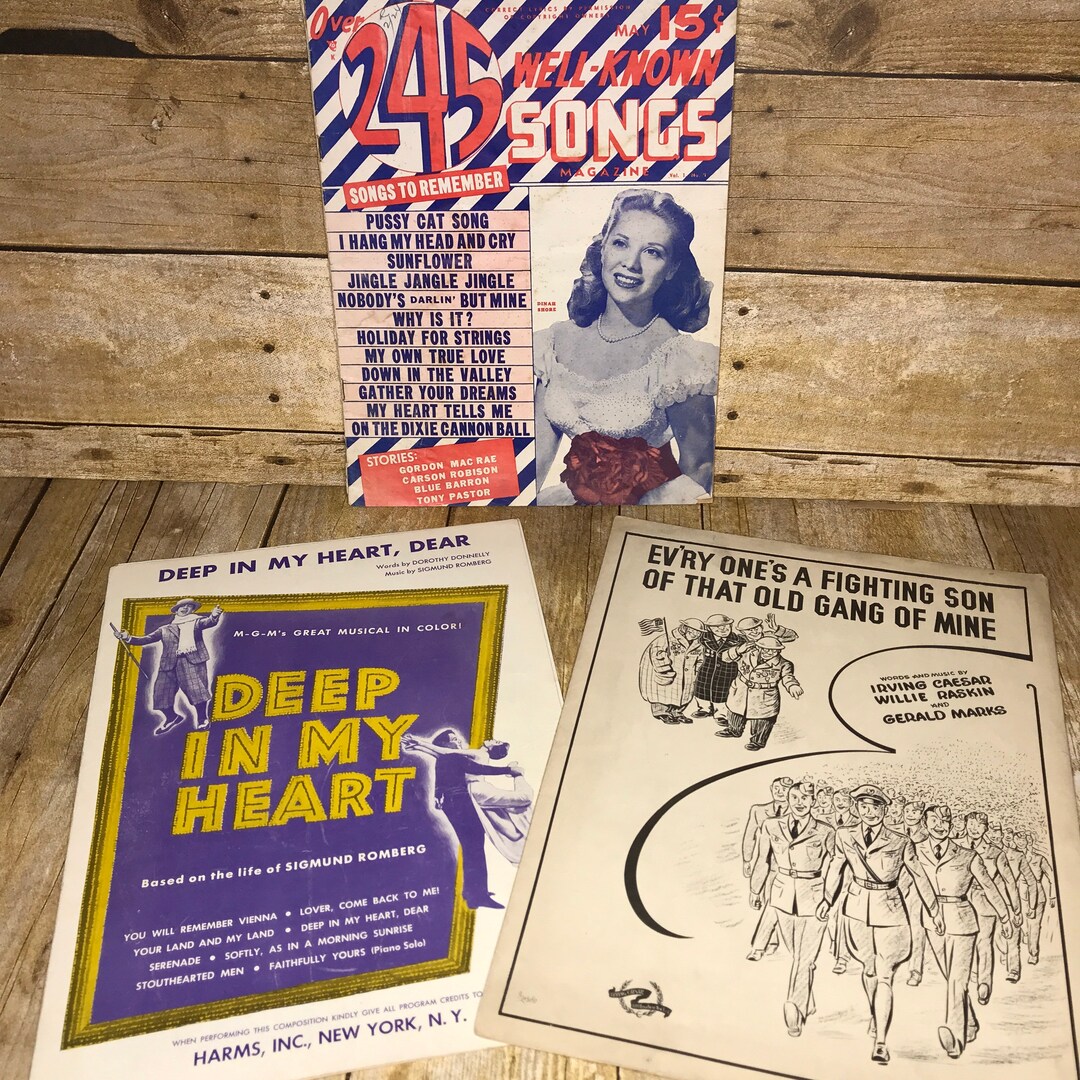 Vintage 1940s Sheet Music Vintage Piano Music Sheets 1940s - Etsy