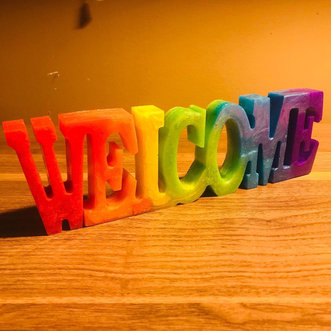 WELCOME Sign in PRIDE Colors - Etsy