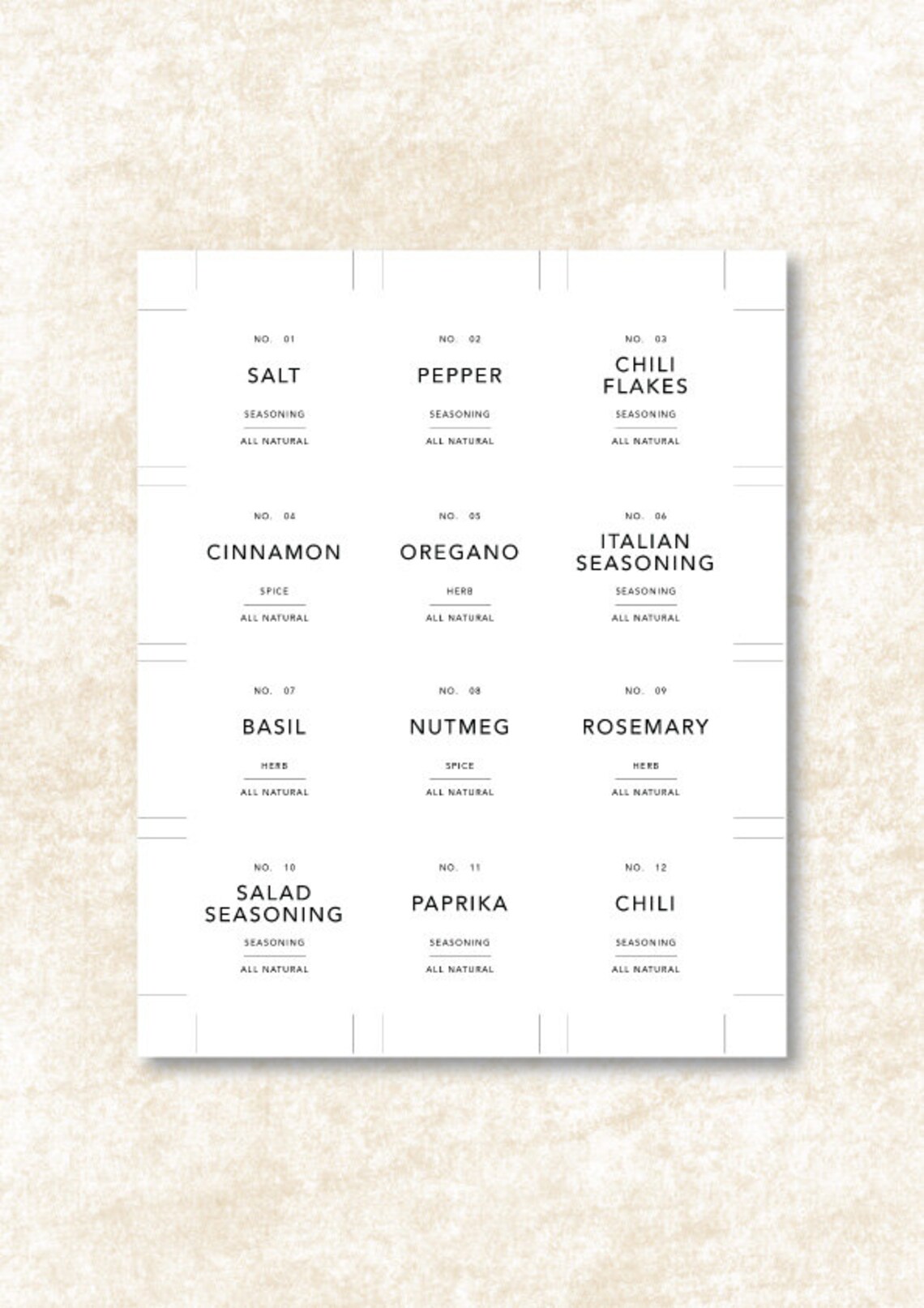 Jar Labels for Spices Herbs or Seasoning Minimalist DIY - Etsy