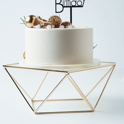 14 Geometric Cake Stand Gold Display Riser Metal Cake - Etsy