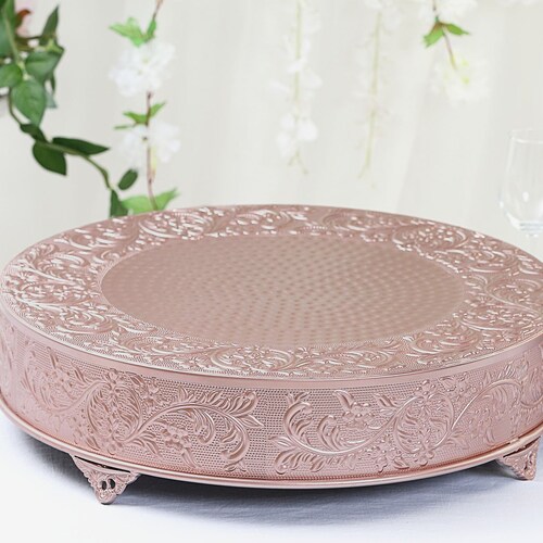 22 Embossed Round Cake Plateau Gold Cake Stand Metal - Etsy